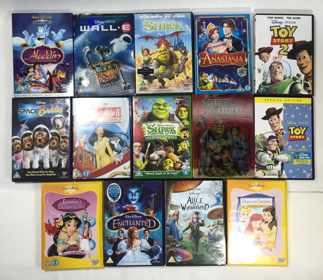 14 CHILDRENS DVDS Collection 10 Disney 3 Dreamworld 1 Fox Shriek Toy ...