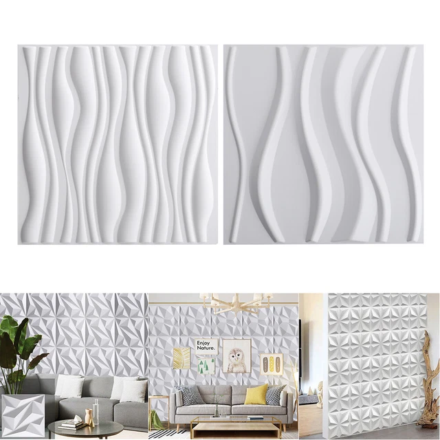 3D WALL PANELS Covering PVC White Cladding Wallpaper Decorative Tiles ...