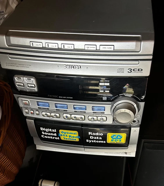 PHILIPS MINI HIFI stereo and speakers system FW350C Digital sound ...