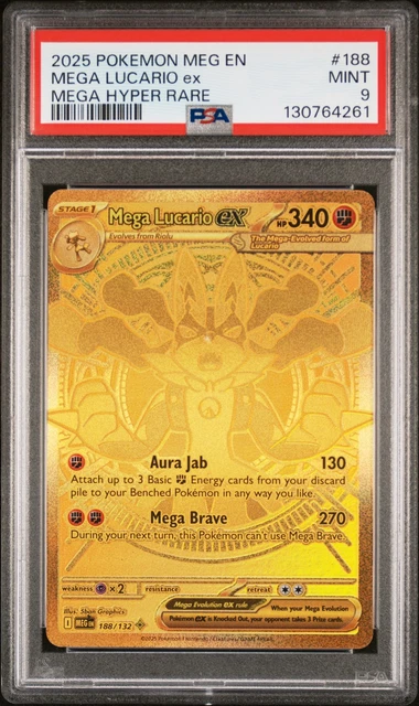 2025 POKEMON MEG En-Mega Evolution Mega Hyper Rare #188 Mega Lucario Ex ...