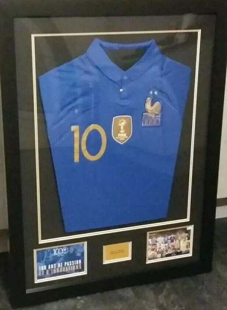 CADRE MAILLOT FOOT equipe de france 100 ans centenaire Mbappe Zidane collector EUR 899,00 ...