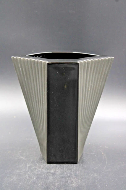 ROSENTHAL STUDIOLINE SAMI Wirkkala Origami schwarze Vase H 17,5 cm II ...