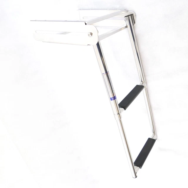 2 Step Telescopic Stainless Steel Ladder Marine Boat Swim Boarding Ss