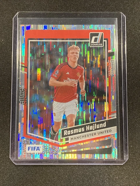 RASMUS HOJLUND CUBIC PRIZM PARALLEL SP 2023-24 Donruss FIFA MANCHESTER ...