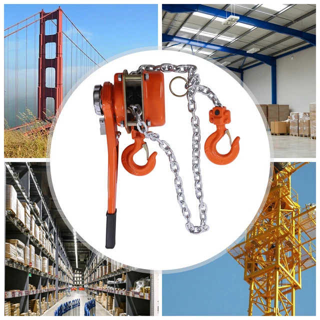 1.5 TON CHAIN Hoist Block Winch Capacity Manual Lift Puller Fall Hand ...