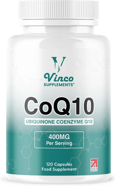 VINCO COQ10 400MG - 120 High Strength Ubiquinone Coenzyme Q10 Capsules ...