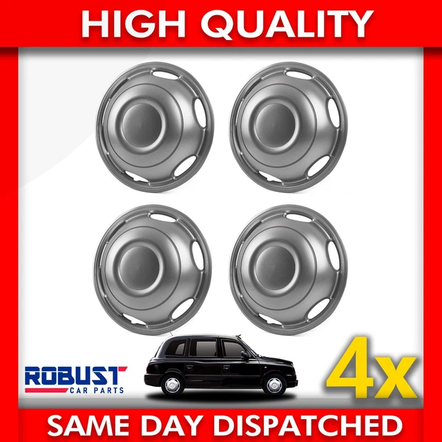 4X FOR LONDON Black Taxi Cab Lti Tx1 Tx2 Tx4 Silver Wheel Trims Covers ...
