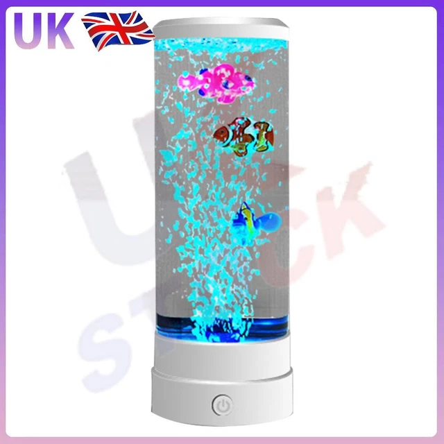 AQUARIUM LAMP COLORFUL Kids Friendly Bubble Fish Lamp LED Bubble Fish ...