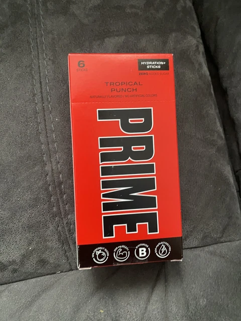 PRIME HYDRATION ENERGY Drink Sticks 6 Sachets Packs USA Import Tropical ...