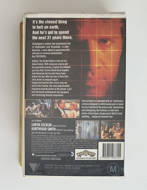 FORTRESS [VHS] ROADSHOW Big Box Clamshell Ex-Rental Video Tape Sci-Fi 1992 $19.95 - PicClick AU