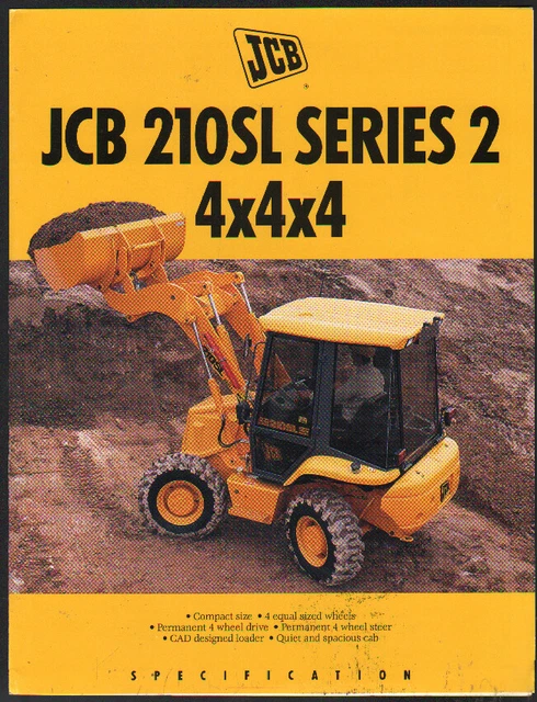 JCB &210SL SERIES 2" 4x4x4 Wheel Loader Brochure Leaflet £4.00 ...