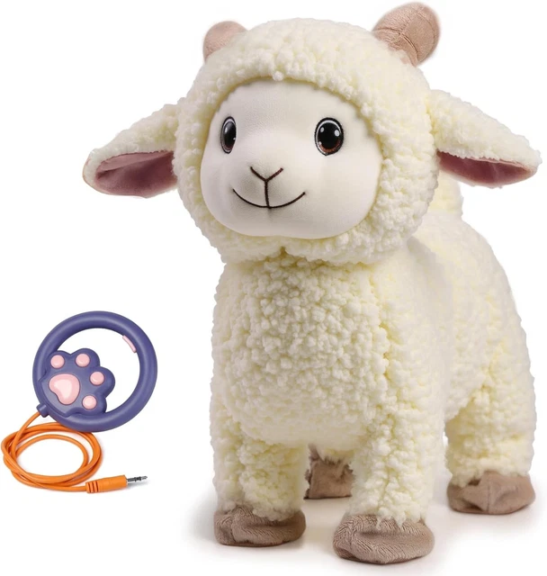 WALKING LAMB TOYS Stuffed Sheep Toy with Remote Control Leash ...