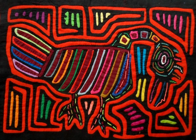 KUNA INDIAN HAND-STITCH Super Hungover Goose MoIa Art-Panama 21051314mm ...