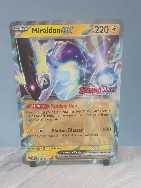 POKÉMON TCG MIRAIDON EX Jumbo Scarlet & Violet Stamped Promo 081/198 ...