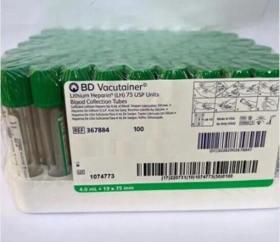 BD VACUTAINER TUBE Lithium Heparin 4ML EUR 55,15 - PicClick FR