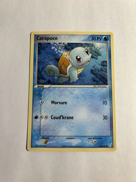 CARTE POKEMON - Carapuce Bloc Ex Gardien De Cristal 63/100 Fr EUR 3,20 - PicClick FR