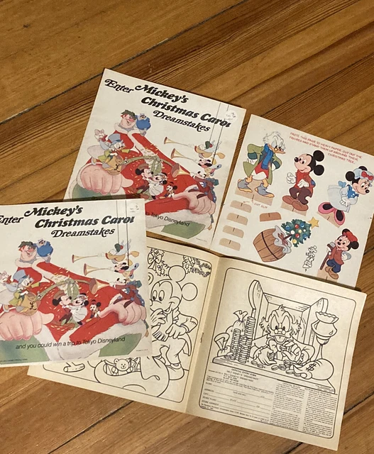 4 WALT DISNEY 1982 Mickey’s Christmas Carol Dreamstakes Contest Mickey ...
