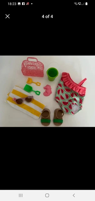 OUR GENERATION DOLL ~ BEACH OUTFIT Suit CLOTHES Inc SHOES £0.99 ...