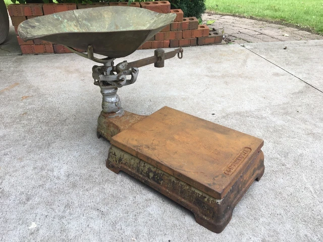 ANTIQUE CONTINENTAL CAST Iron Counter Scale Vintage Hardware General ...