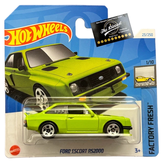 HOT WHEELS FORD Escort Rs2000 carte courte verte 1:64 moulée sous ...