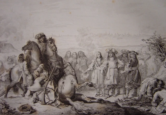 GRANDE GRAVURE DU Siège de DOUAI en 1667 Roi de France Louis XIV EUR 14 ...