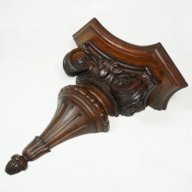 ANTIQUE VICTORIAN CARVED Wood Wall Shelf Console Bracket Corbel ...