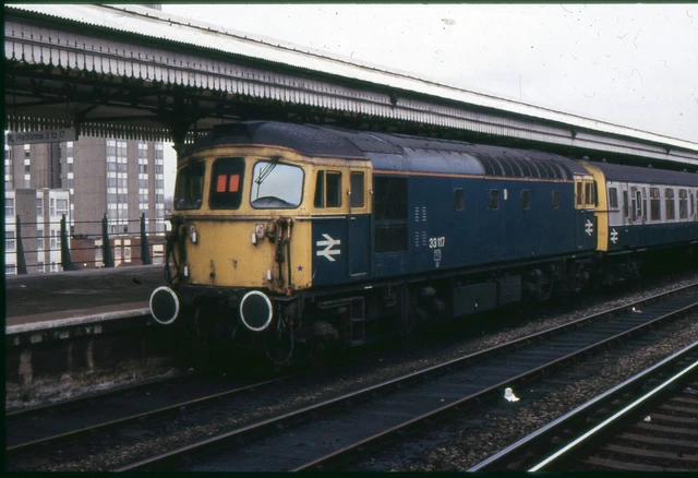 ORIGINAL RAILWAY SLIDE of Class 33 33117 at Clapham(336) £3.50 ...