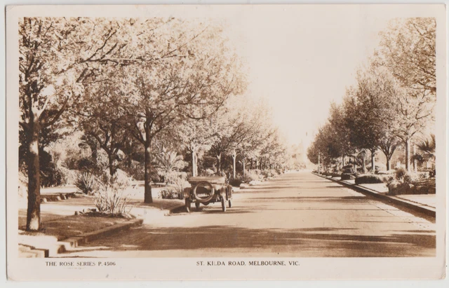 AUSTRALIA VICTORIA VIC St Kilda Road MELBOURNE Rose P4506 postcard 1935 ...