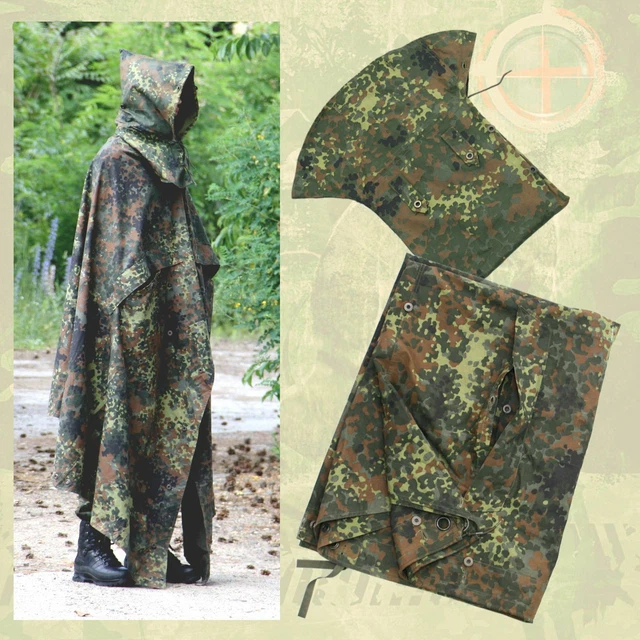 ORIGINAL BW ZELTBAHN Regenponcho Zweimannzelt Zelt Flecktarn Outdoor ...