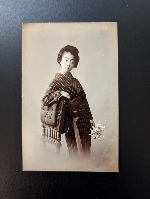 VECCHIA CARTOLINA GIAPPONESE Foto Oiran Geisha Maiko Attrice Donna 7 ...