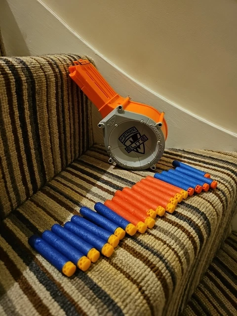 NERF N-STRIKE ELITE 25 Dart Drum Magazine Attachment Orange + 20 Darts ...
