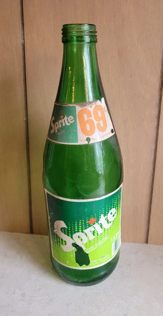 1.5 LITRE SPRITE Green Glass Soda Bottle 1970's pre-PET plastic 2L ...