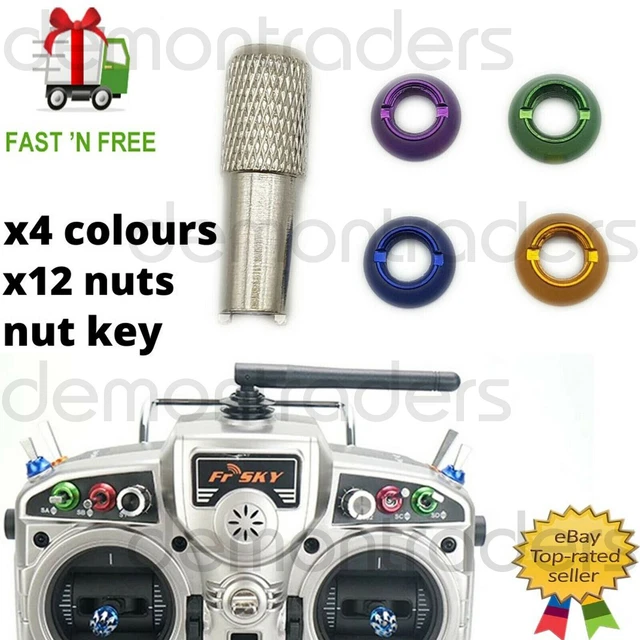 FUTABA JR FRSKY Taranis Transmitter Radio Switch Nuts 12Pc & Key Radio ...