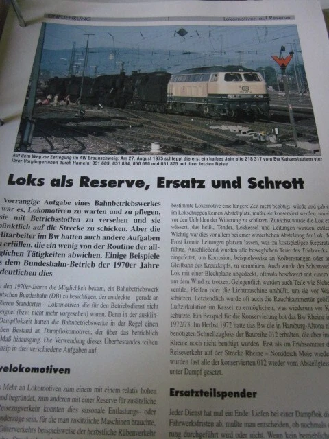 DOKUMENTATION BAHNBETRIEBSWERKE 2 Loks als reserve, Ersatz, Schrott, 4S ...
