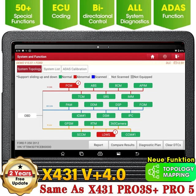 LAUNCH X431 V+ 4.0 PRO3S+ OBD2 Outil Diagnostic Tous Systèmes Programmation Clé EUR 969,00 ...