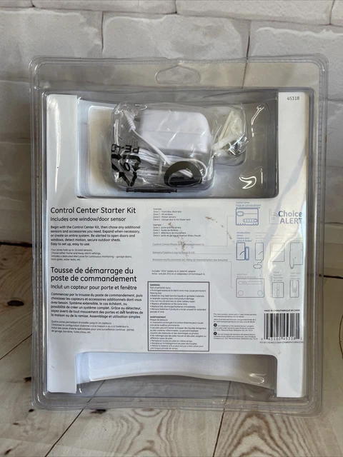 GE WIRELESS ALARM System Control Center Starter Kit 45318 Choice Alert ...