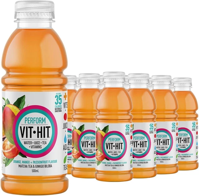 VIT HIT PERFORM 500Ml Bottle X12 Orange, Mango, Passionfruit, Matcha ...