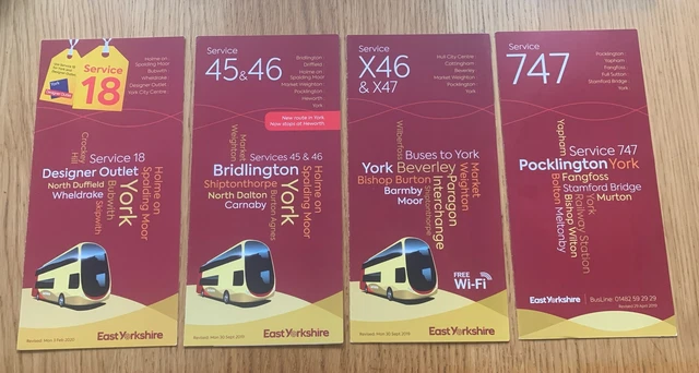 4X EAST YORKSHIRE Buses timetables for York routes 2019/2020 issues EUR ...