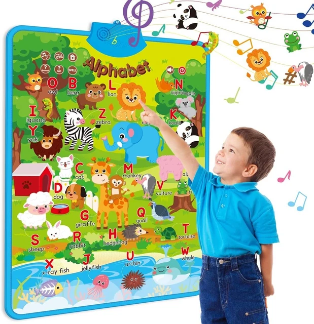ELECTRONIC READING ALPHABET Wall Chart ABC 123 Singing Learning Poster ...