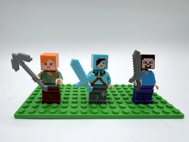 LEGO MINECRAFT HEROES Minifigure Lot - Alex, Steve, Dragon Slayer (3 ...