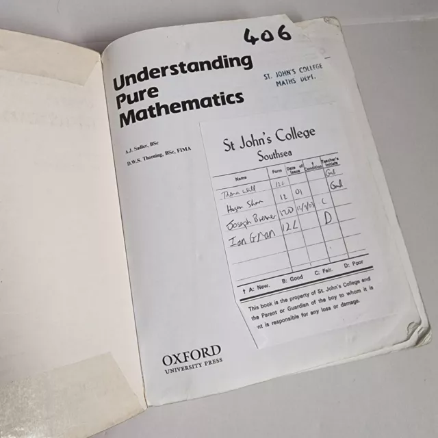 TEXTBOOK - UNDERSTANDING Pure Mathematics By A. J. Sadler, D. W. S ... TEXTBOOK - UNDERSTANDING Pure Mathematics By A. J. Sadler, D. W. S ...