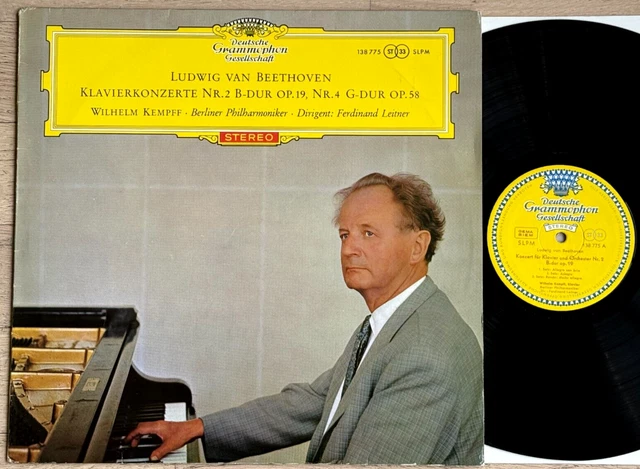 WILHELM KEMPFF CONCERTOS pour piano BEETHOVEN LEITNER 1964 ED1 DGG RED ...