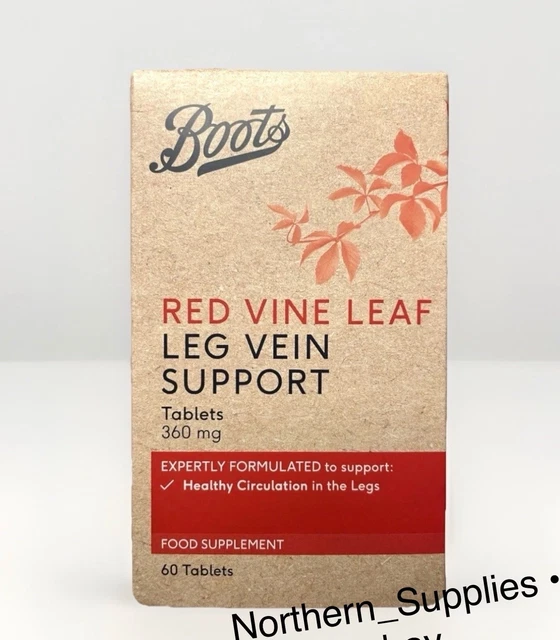 BOOTS RED VINE Leaf Extract Leg Vein Support - 60 Tablets Grapevine ...