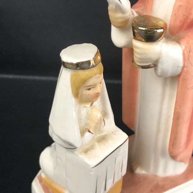 VINTAGE JESUS CHRIST Holy Figurine Statue 1950s 1960s Communion Girl ...