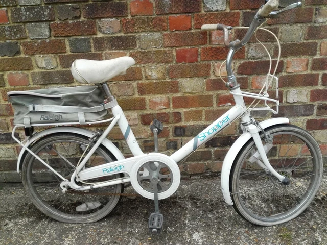 RALEIGH 20 SHOPPER vintage white bike with original rear bag £50.00 ...