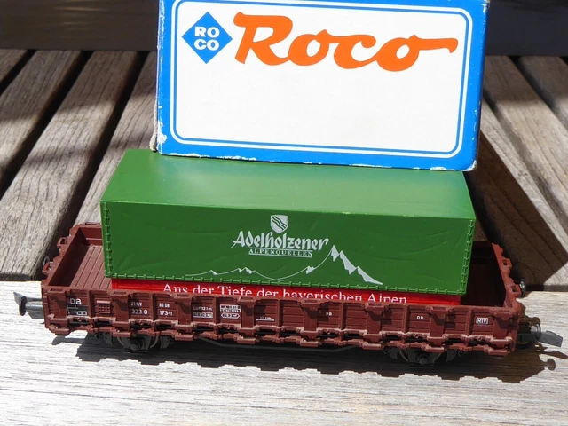 ROCO H0 WAGON Plat Avec Lkw-Aufliger Adelholzener Chargé DB Époque 4 ...