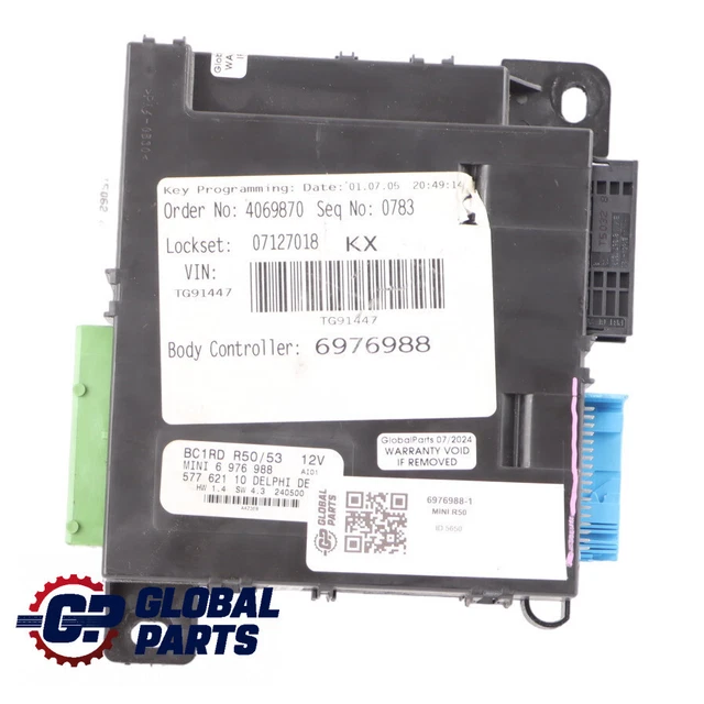 MINI COOPER ONE R50 R53 Body Control Unit Basic Module BCM BC1RD ...