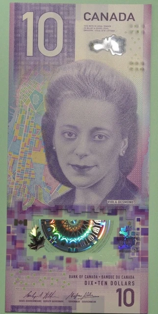 NEW CANADA $10 Dollars Vertical Banknote - Viola Desmond 2018 UNC! $19. ...