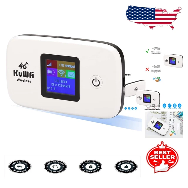 4G LTE TRAVEL WiFi Hotspot with Easy SIM Card Setup | Pocket-Sized ...