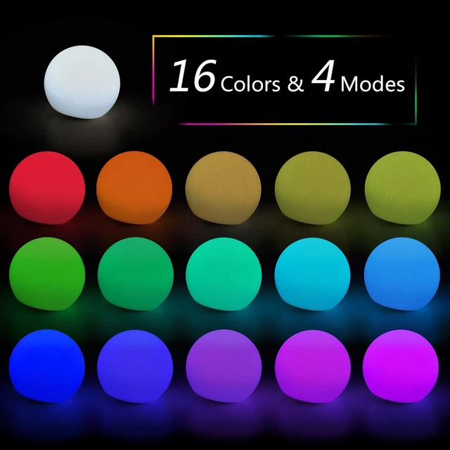 15CM RECHARGEABLE LED Ball Light Bedroom Decorative Remote Control Lamp ...